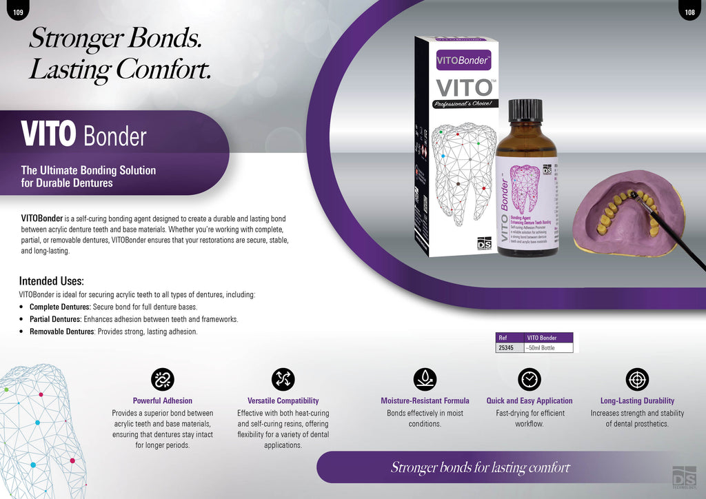 VITO Bonder Ultimate Bonding Solution for Durable Dentures 50 ml | DS ...